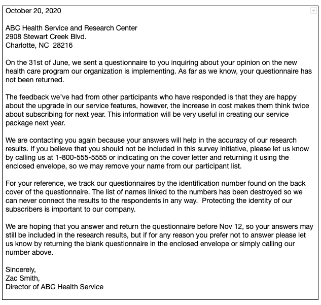 How to Write a Mail Survey Reminder – Data Force